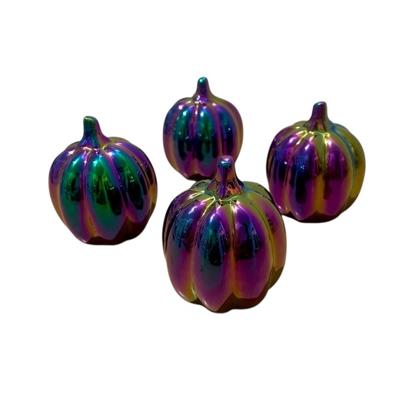 Target | Holiday | Target Ceramic Iridescent Mini Pumpkins Decor Set Of ...